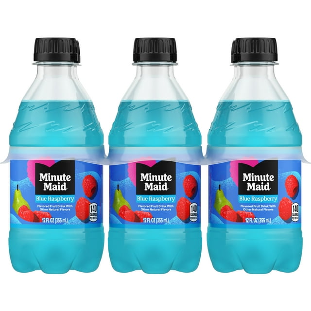 Minute Maid Blue Raspberry Juice Drink Bottles, 12 fl oz, 6 Pack ...