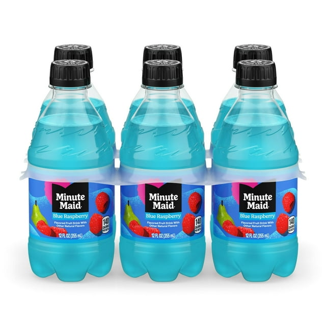 Minute Maid Blue Raspberry Juice Drink Bottles, 12 fl oz, 6 Count ...