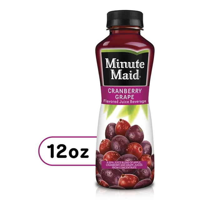 Minute Maid Cranberry Grape Fruit Juice Drink, 12 fl oz Bottle ...