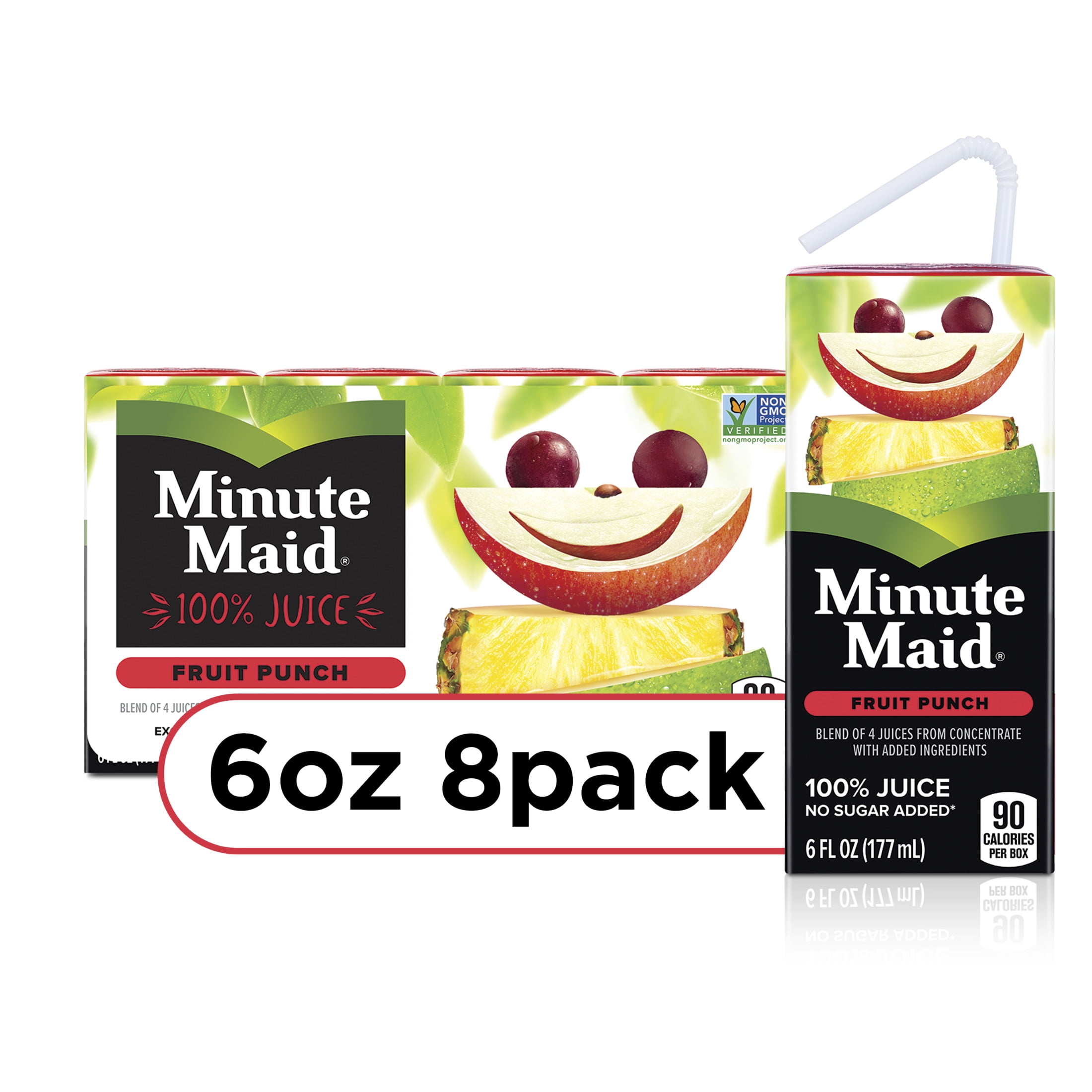 Minute Maid Fruit Punch Juice Drink, 6 fl oz, 8 Carton Box Pack ...