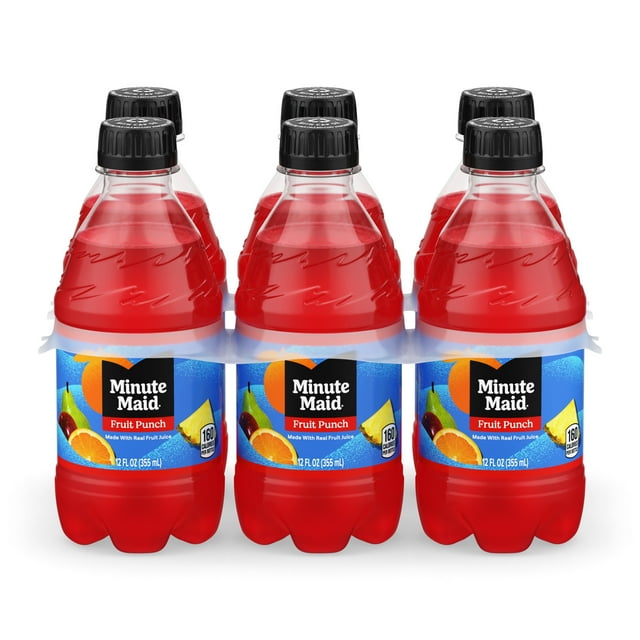 Minute Maid Fruit Punch Juice Drink Bottles, 12 fl oz, 6 Pack - Walmart.com