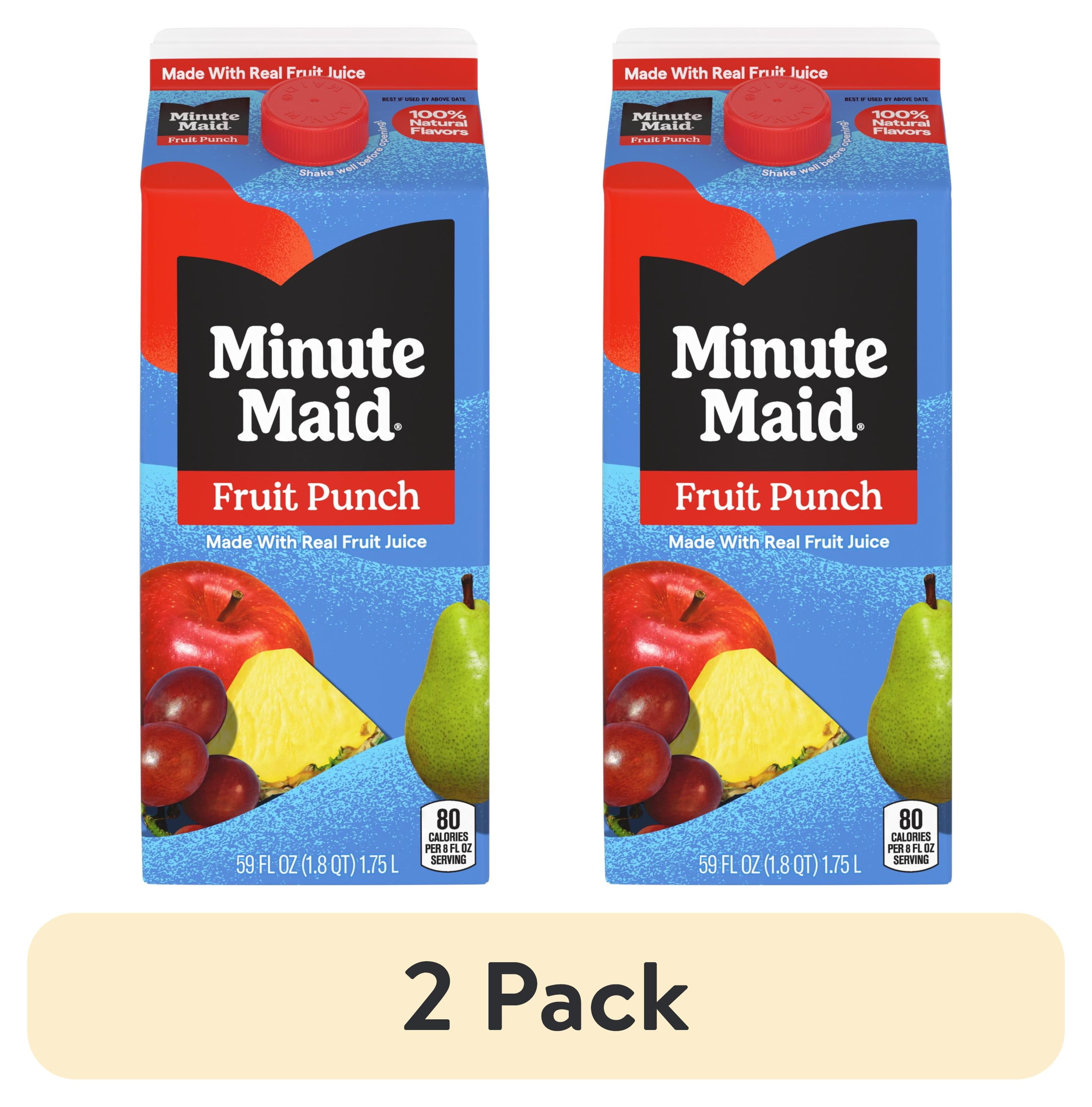 (2 pack) Minute Maid Fruit Punch Real Fruit Juice Drink, 59 fl oz Carton - Walmart.com