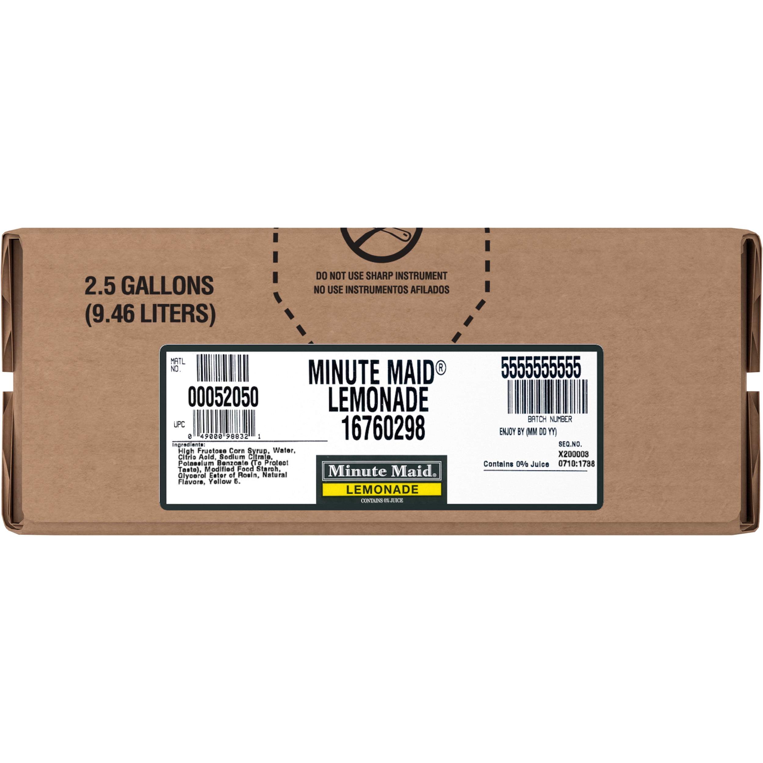 Minute Maid White Lemonade Beverage Syrup, 2.5 Gallons Box Drink ...