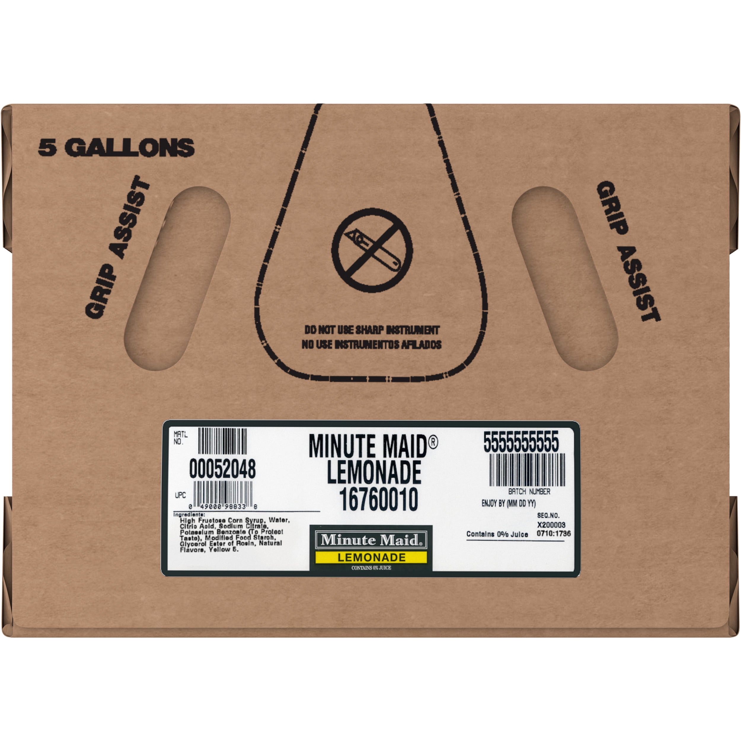 Minute Maid Lemonade Bag in box, 5 Gallons - Walmart.com
