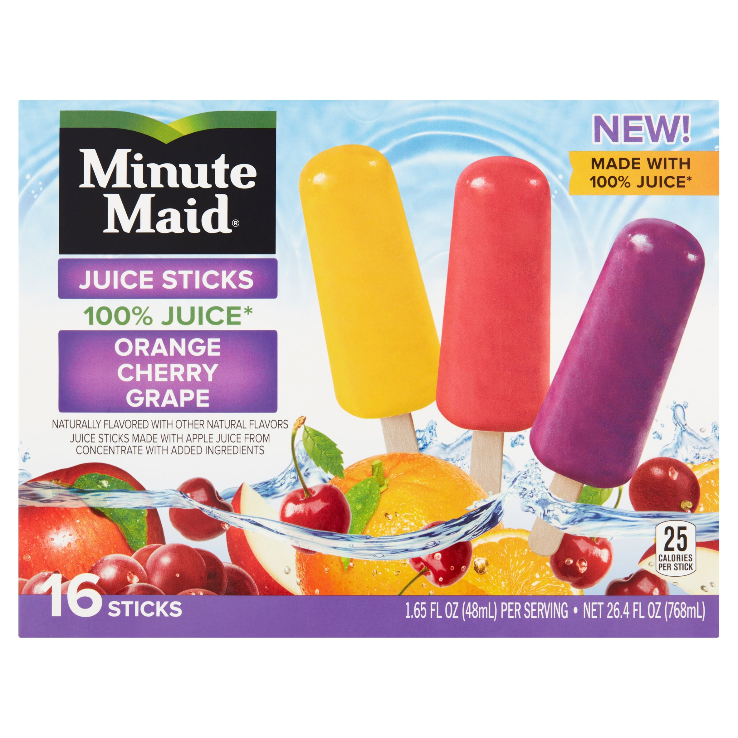 Minute Maid Multi Flavored Juice Sticks, 26.4 oz, 16 Count (Frozen ...