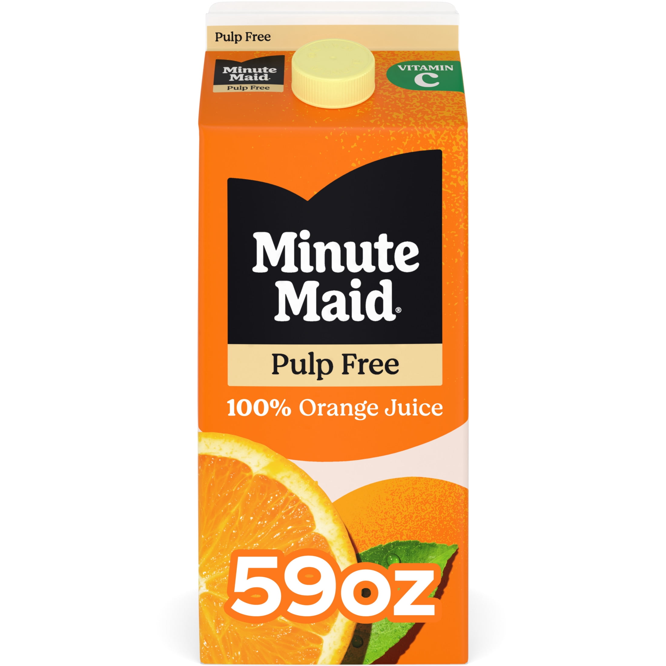 Minute Maid No Pulp Orange Juice, 59 fl oz Carton, Vitamin C Rich ...