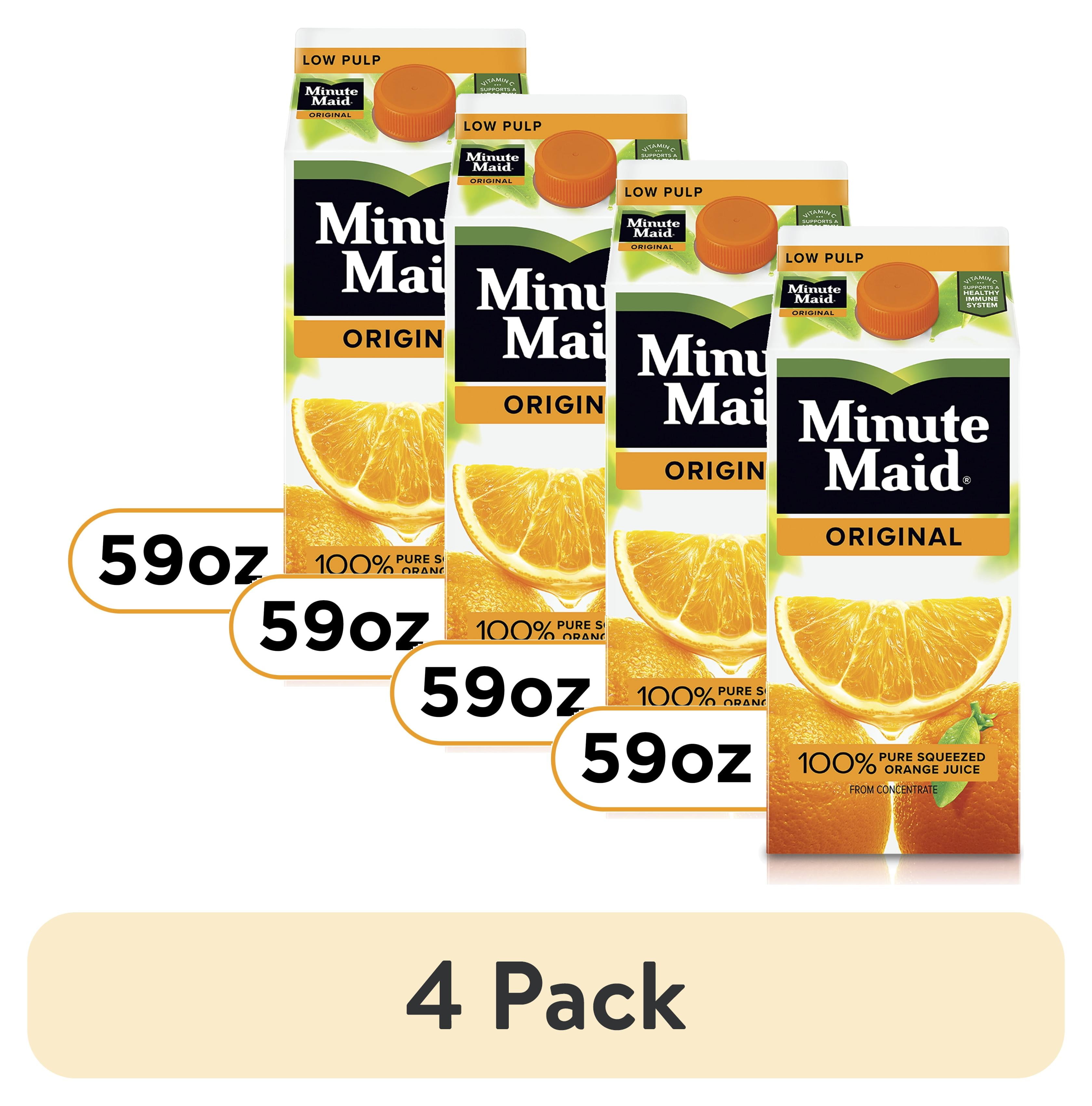 (4 pack) Minute Maid Original Orange Fruit Juice, 59 fl oz Carton ...