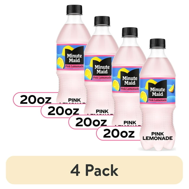 (4 pack) Minute Maid Pink Lemonade Fruit Juice, 20 fl oz Bottle ...