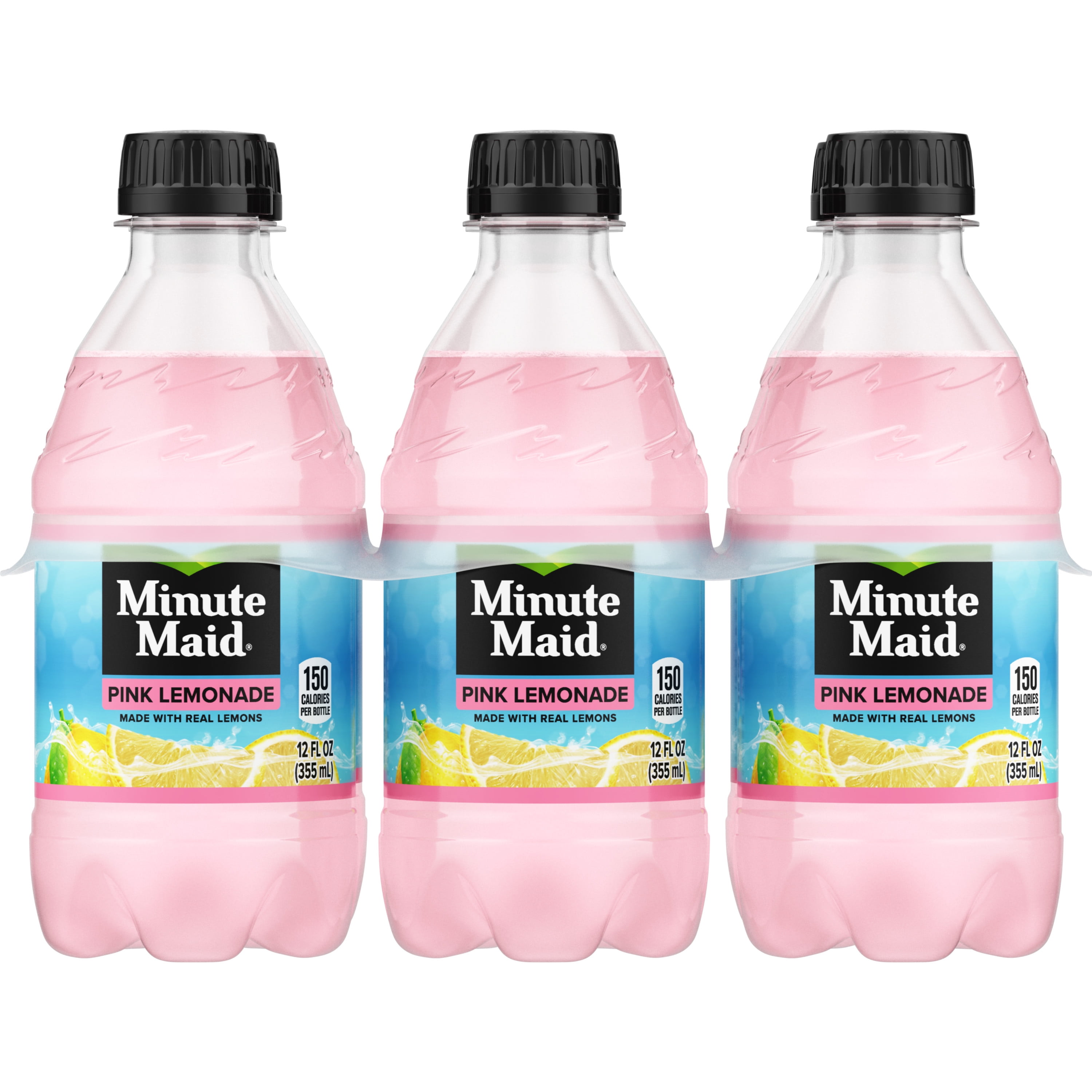 Minute Maid Pink Lemonade Juice Drink Bottles, 12 fl oz, 6 Pack ...