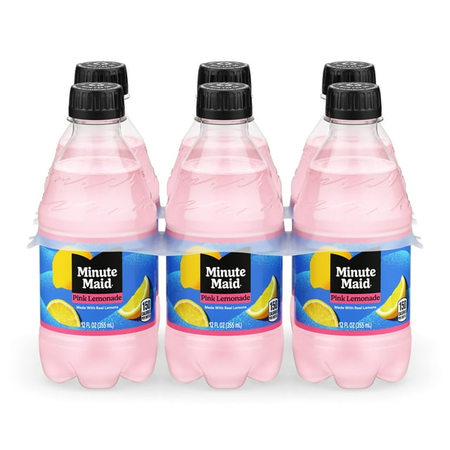 Minute Maid Pink Lemonade Juice Drink Bottles, 12 fl oz, 6 Pack ...