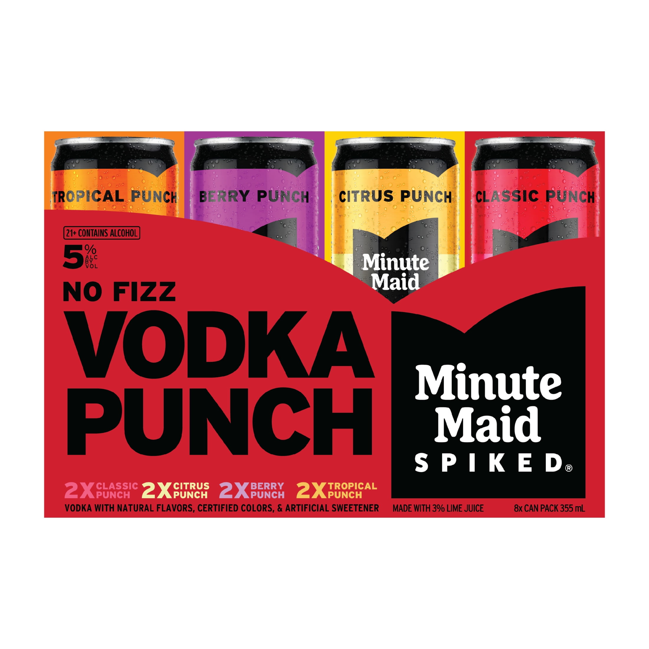 Minute Maid Spiked Vodka Punch Variety Pack Classic, Berry, Citrus and ...