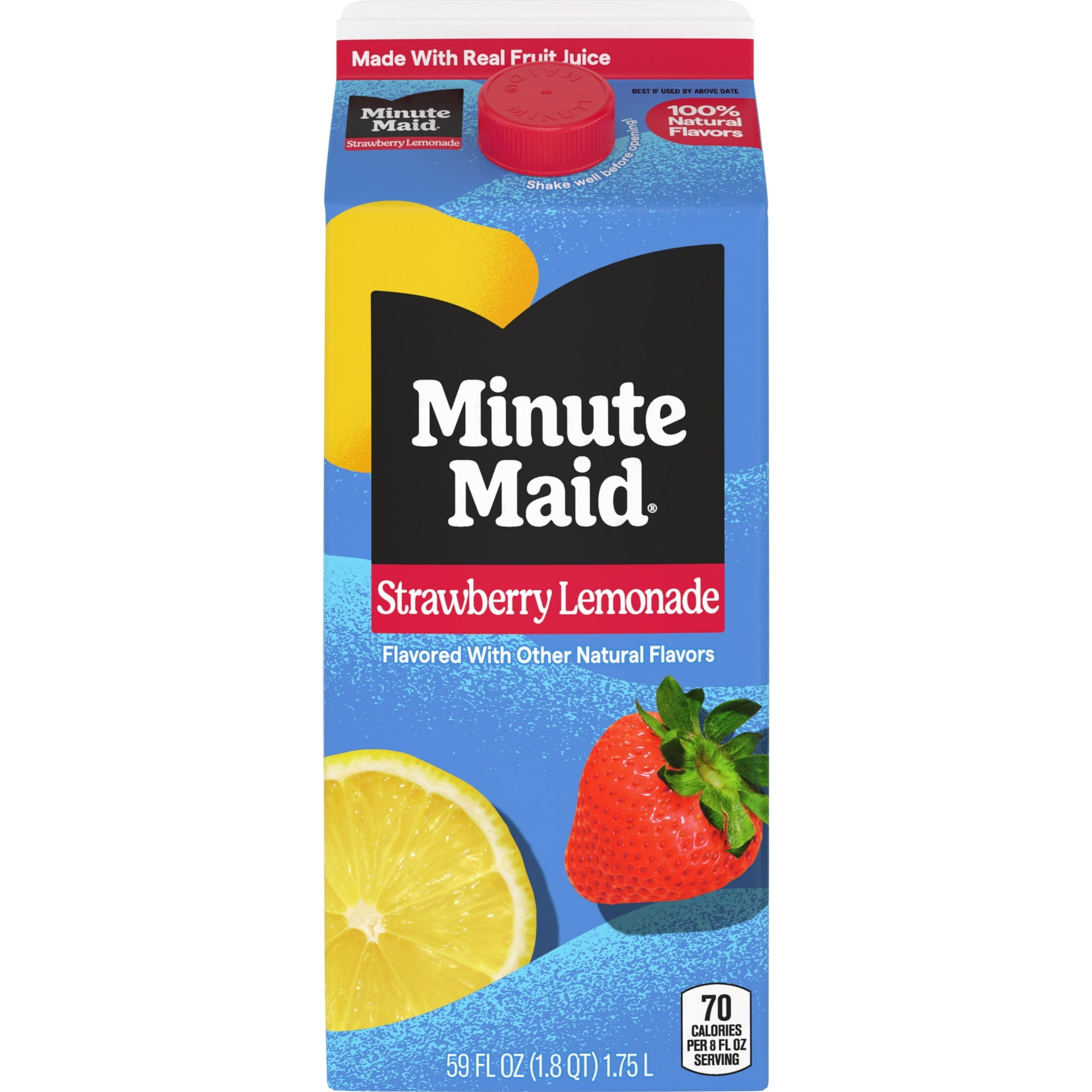 Minute Maid Strawberry Lemonade Fruit Drink, 59 fl oz Carton (Pack of 6 ...