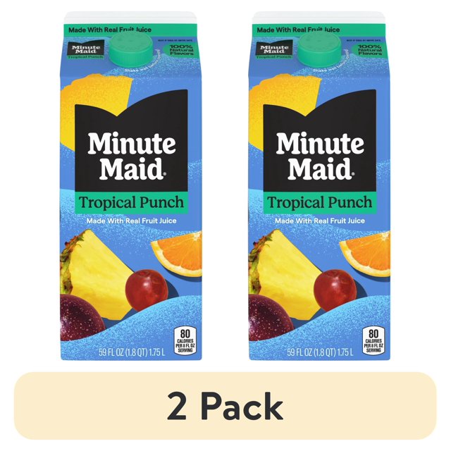 (2 pack) Minute Maid Tropical Fruit Punch Drink, 59 fl oz Carton ...