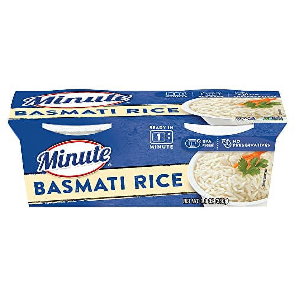 Minute Quick RTS Basmati Rice, 2 - 4.4 Ounce Cups, Pack of 8, White ...