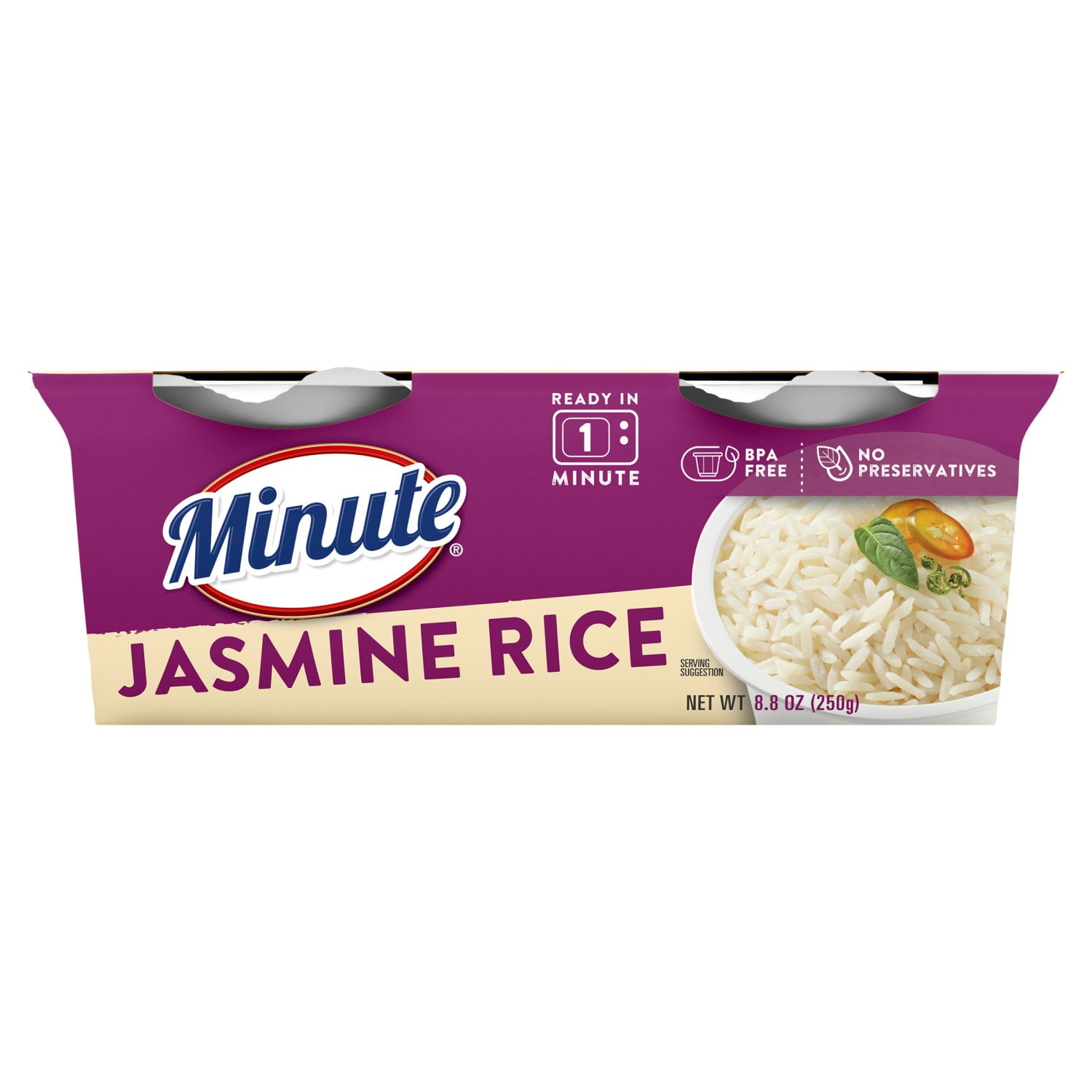 Minute Ready To Serve! Rice Microwaveable Jasmine Cup 8.8 oz Package ...