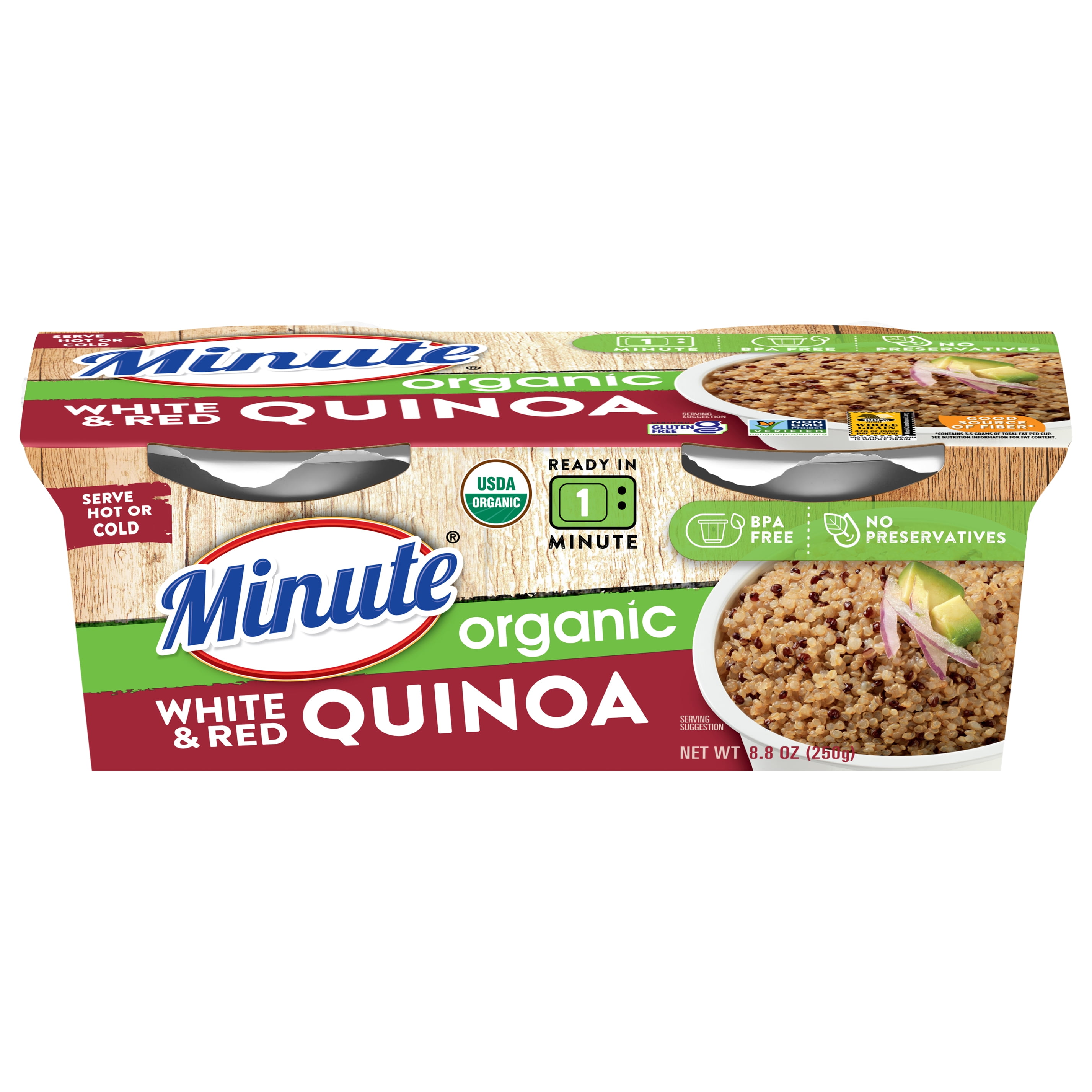 Minute Organic White & Red Quinoa, Ready to Cook and Heat, Perfect for ...