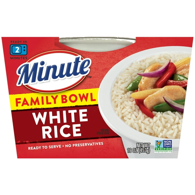 Minute Ready-to-Serve White Rice, Family Size Microwaveable Rice Bowl ...