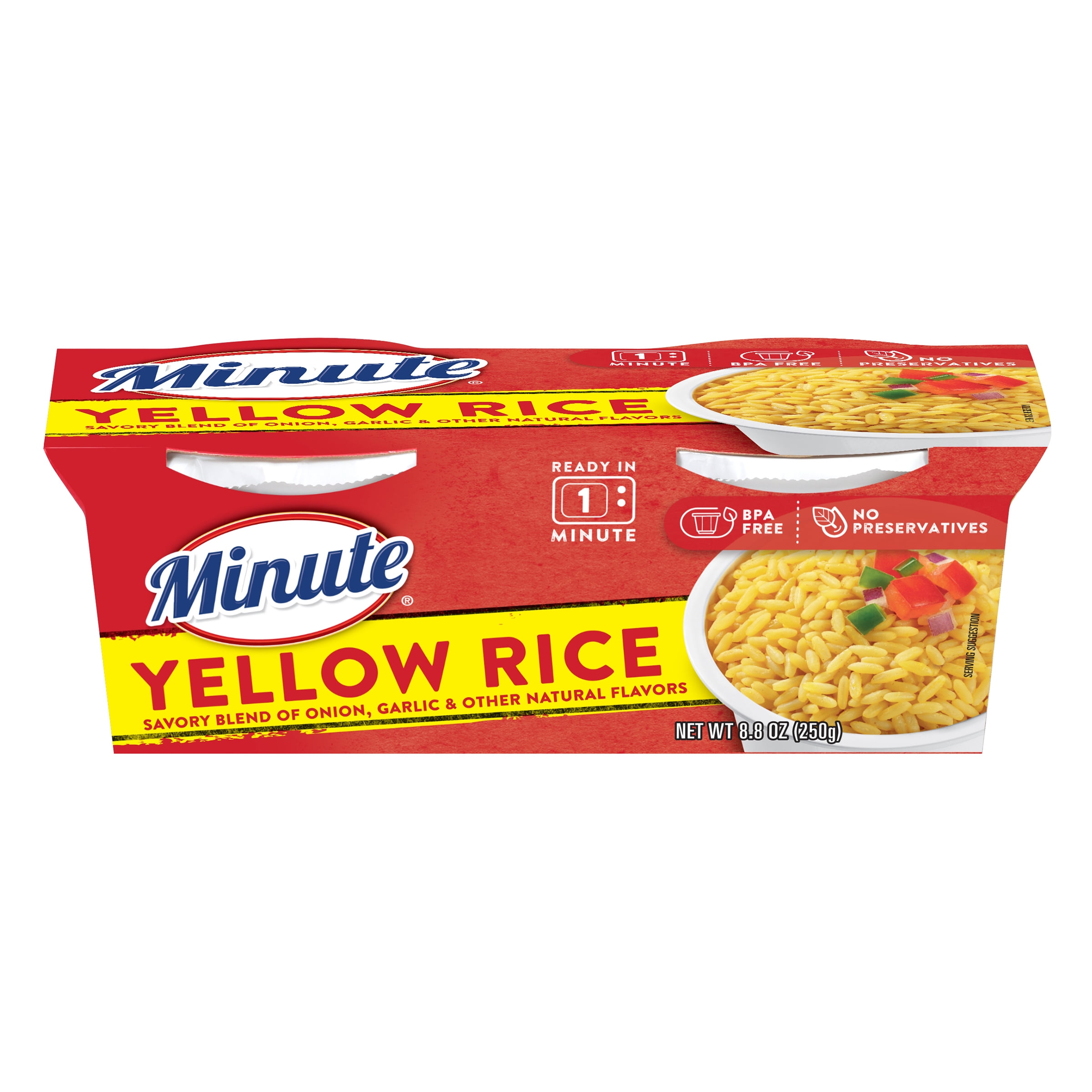 Minute Ready to Serve Yellow Rice, Quick & Easy Rice Cups, 4.4 oz, 2 Ct ...