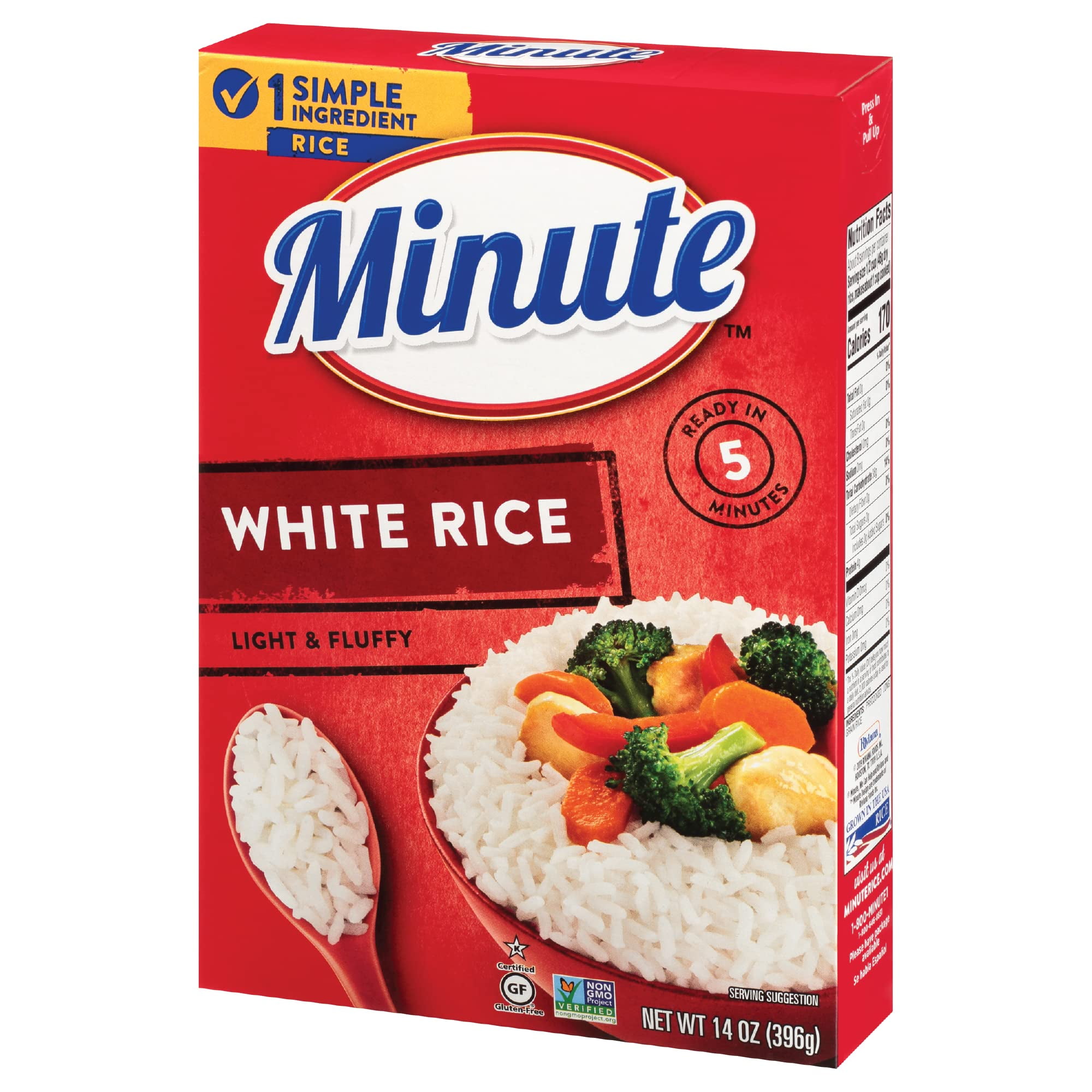 Minute White Rice, Instant White Rice for Quick Dinner Meals, 14-Ounce ...