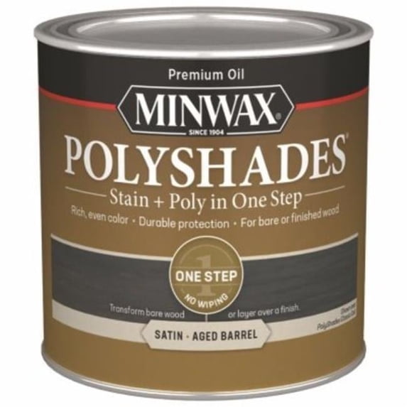 Minwax 0.5 Pint Polyshades Stain & Poly Finish, Satin Aged Barrell ...