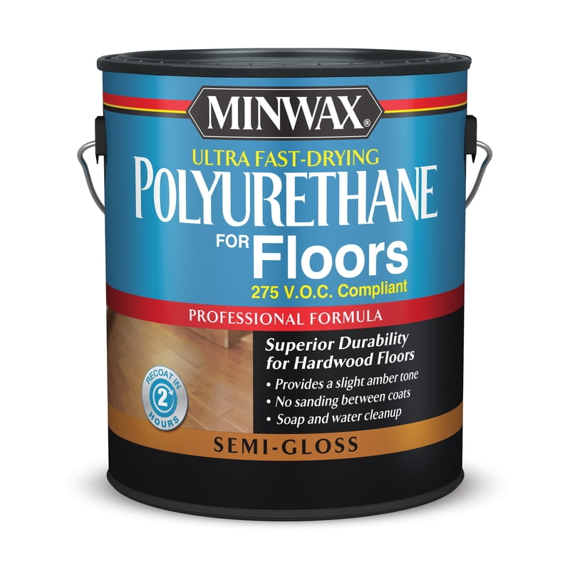 Minwax 1016974 1 gal Semi-Gloss Water-Based Fast-Drying Polyurethane ...