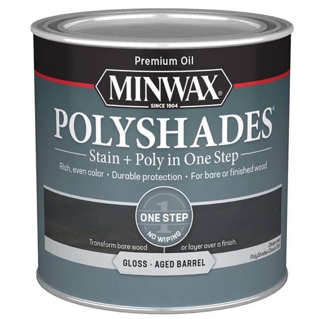 Minwax 1019553 0.5 Pint Stain & Polyurethane Polyshade, Gloss Aged Barrell - Walmart.com