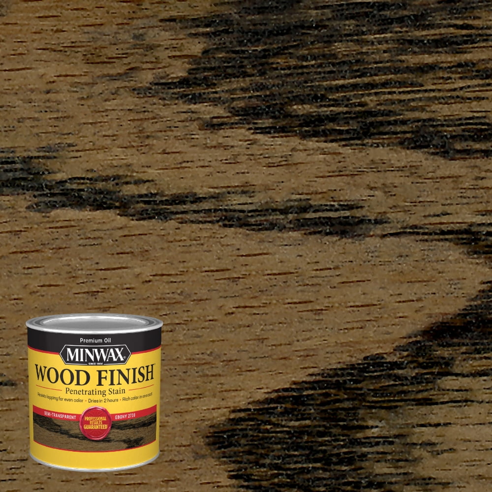 Minwax Wood Finish Ebony Stain 1/2 Pint Oil-Based Penetrating Wood ...