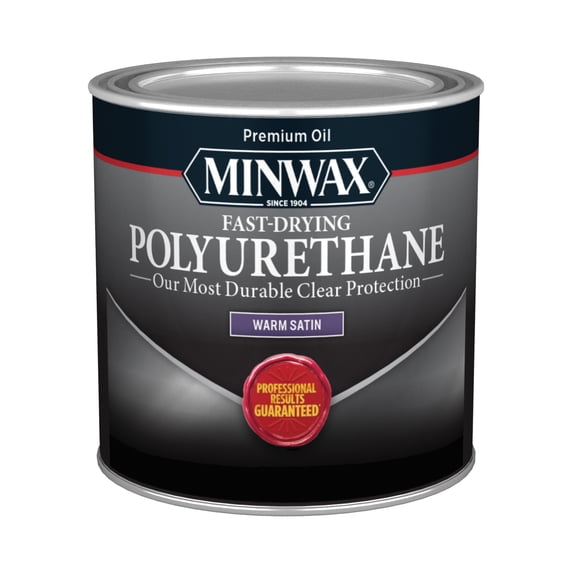 Minwax Fast-Drying Polyurethane Warm Satin Clear 1/2 Pint Durable ...