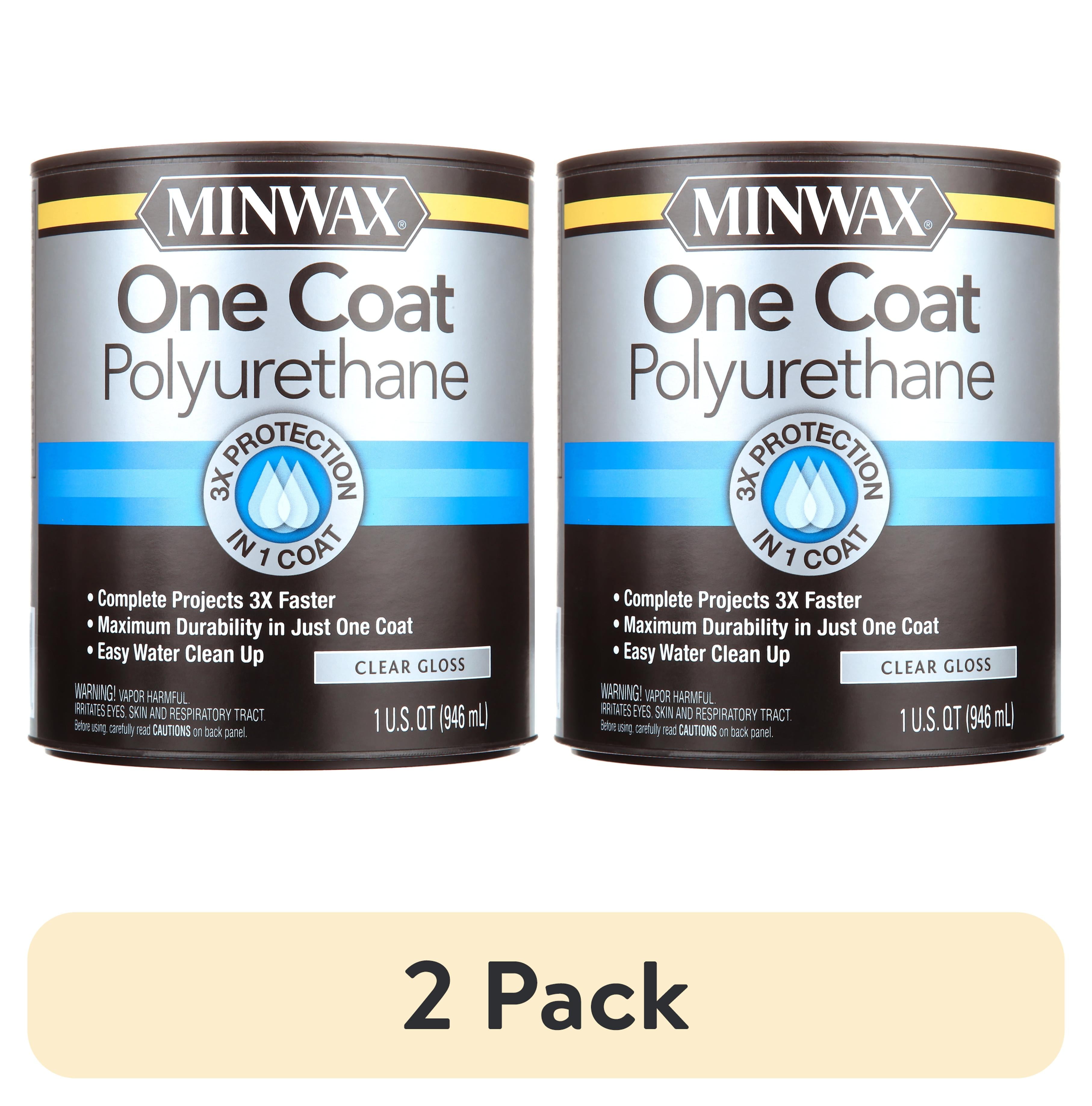 (2 pack) Minwax 356100000 One Coat Polyurethane, Gloss, Clear, 1 Quart ...