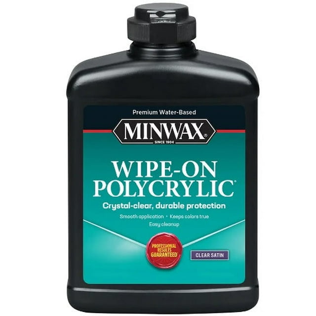 Minwax 40917 Pint of Water Based Clear Satin Wipe On Poly Polyurethane ...
