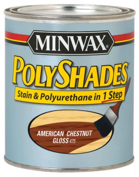 Minwax 61475 PolyShades 1-Step Stain/Polyurethane Gloss Paint, American ...