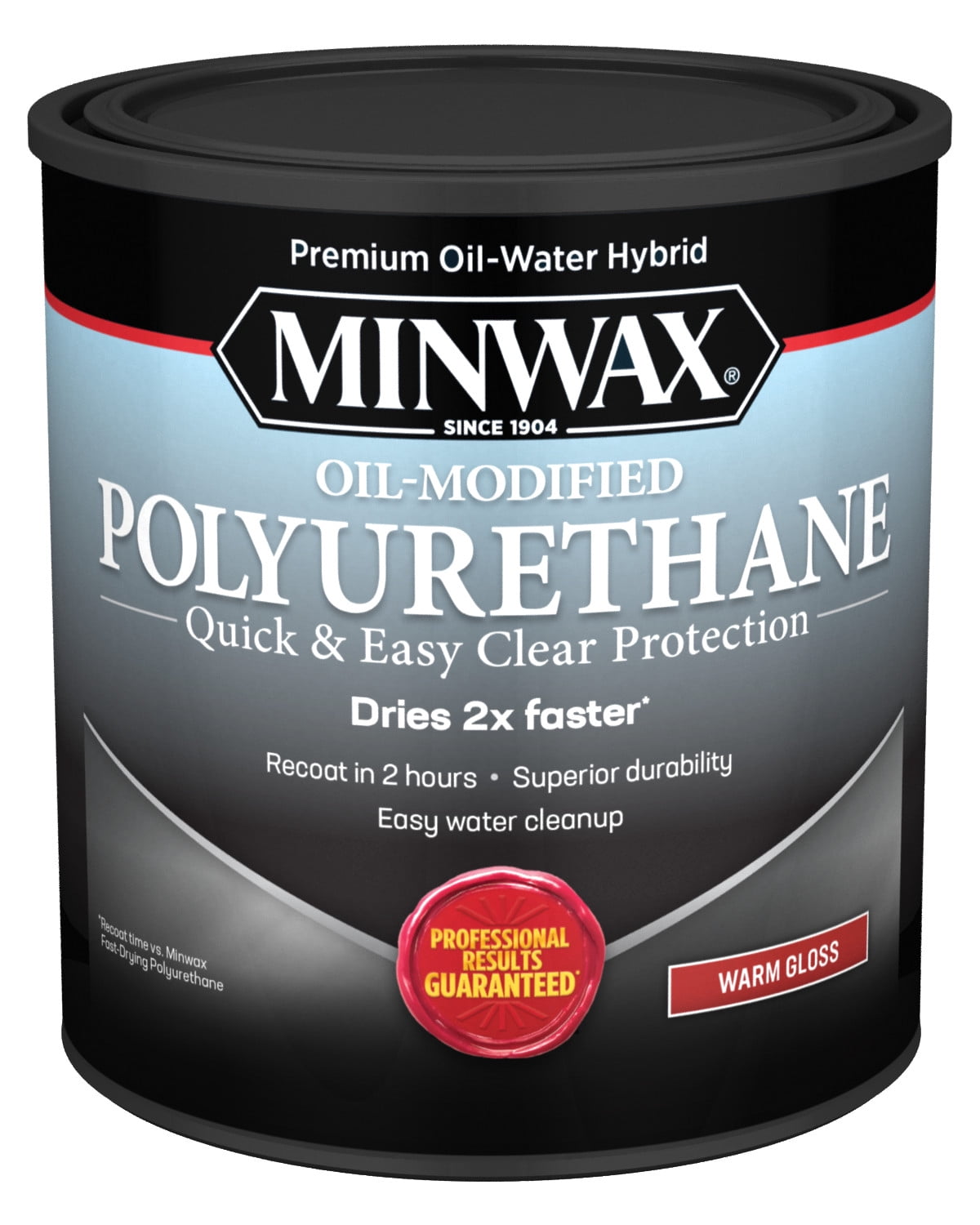 Minwax Water Based Oil-Modified Polyurethane Warm Gloss Clear 1 Quart ...