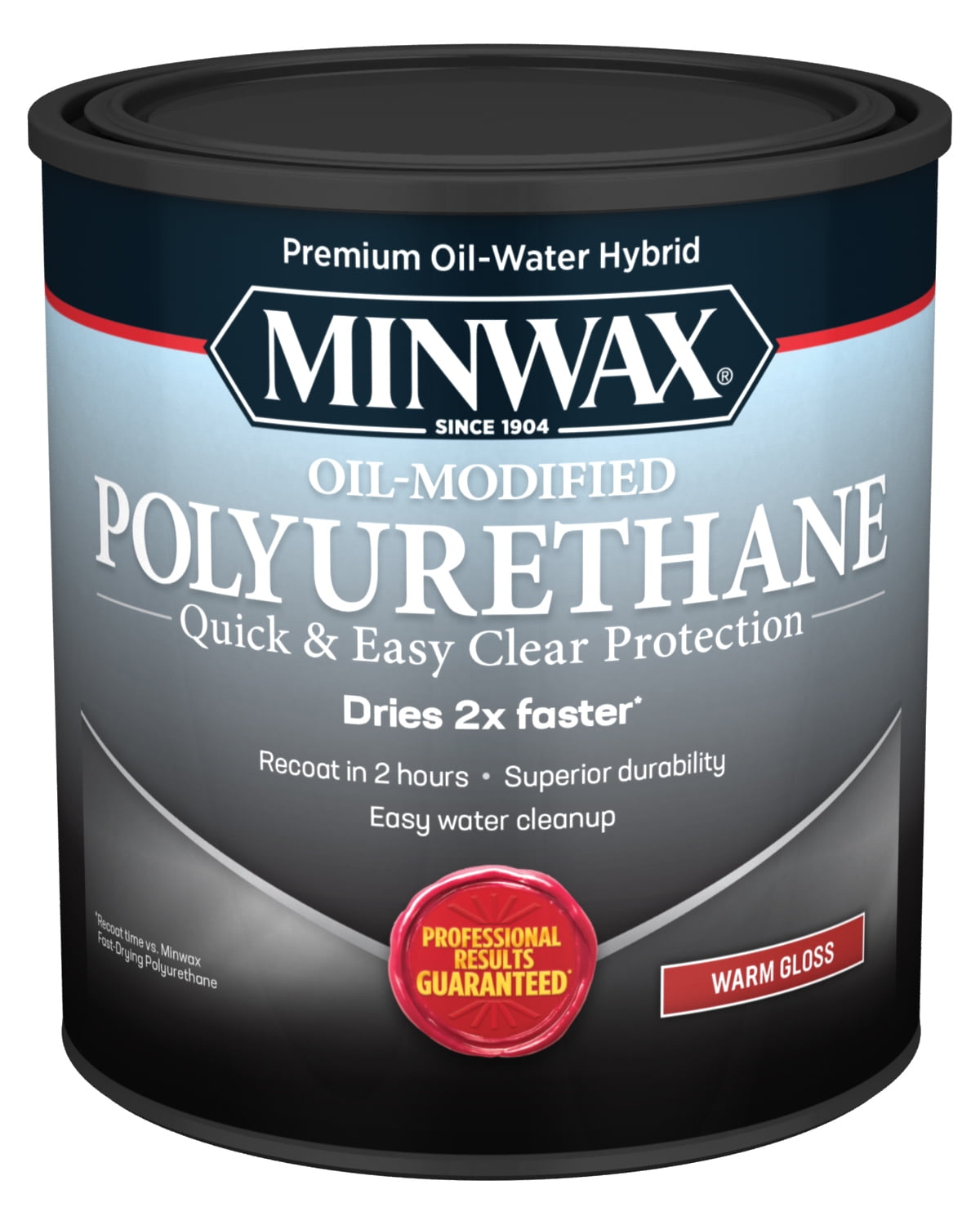 Minwax Water Based Oil-Modified Polyurethane Warm Gloss Clear 1 Quart ...