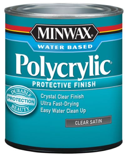 Minwax 63333 1-Quart Can of Water Based Clear Satin Polycrylic ...