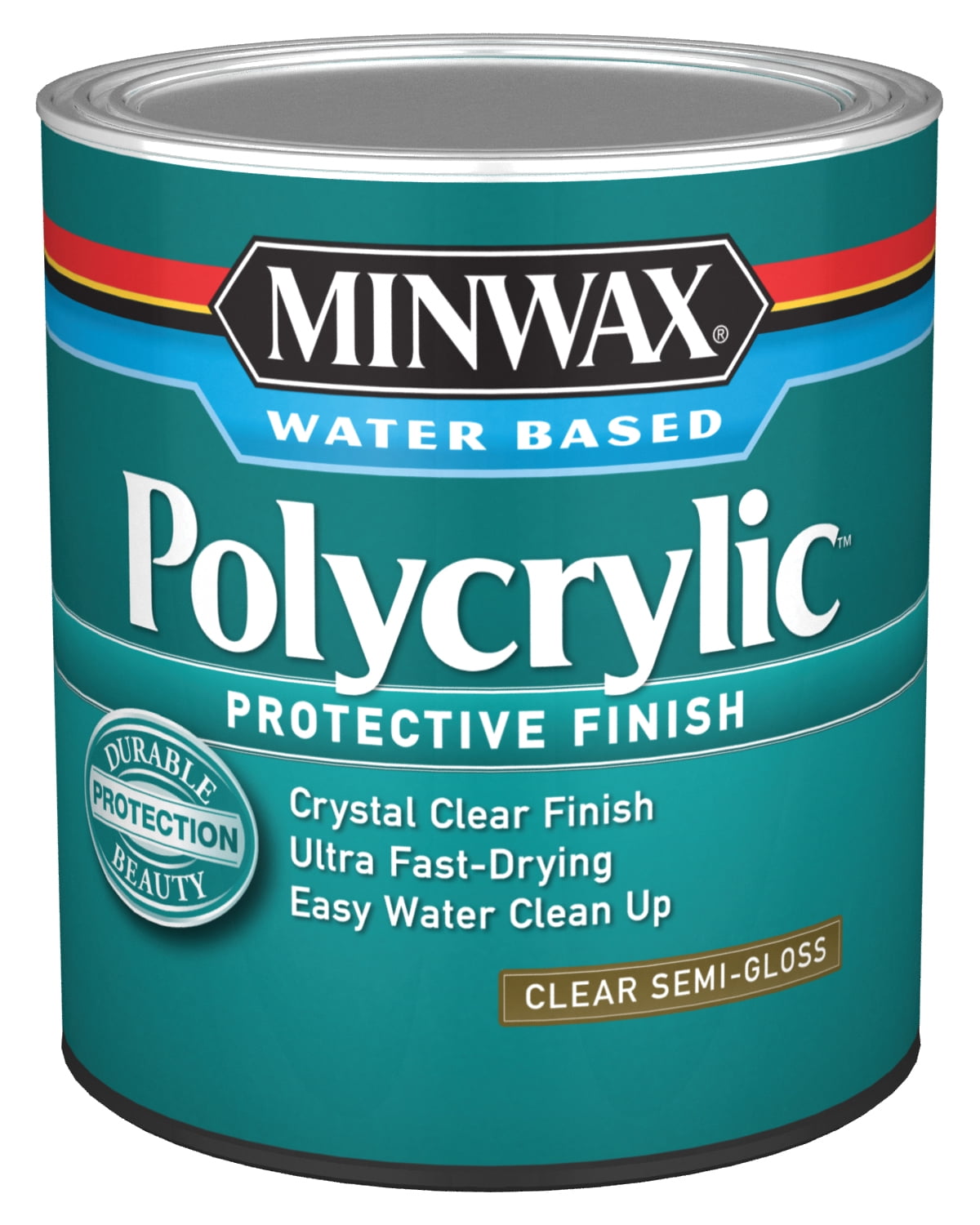 Minwax 64444444 Polycrylic Protective Finish, Clear Semi-Gloss, Clear ...