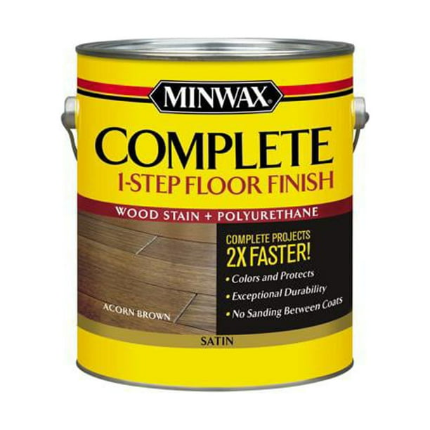 Minwax 672030000 1 gal Complete 1-Step Acorn, Brown - Floor & Satin ...