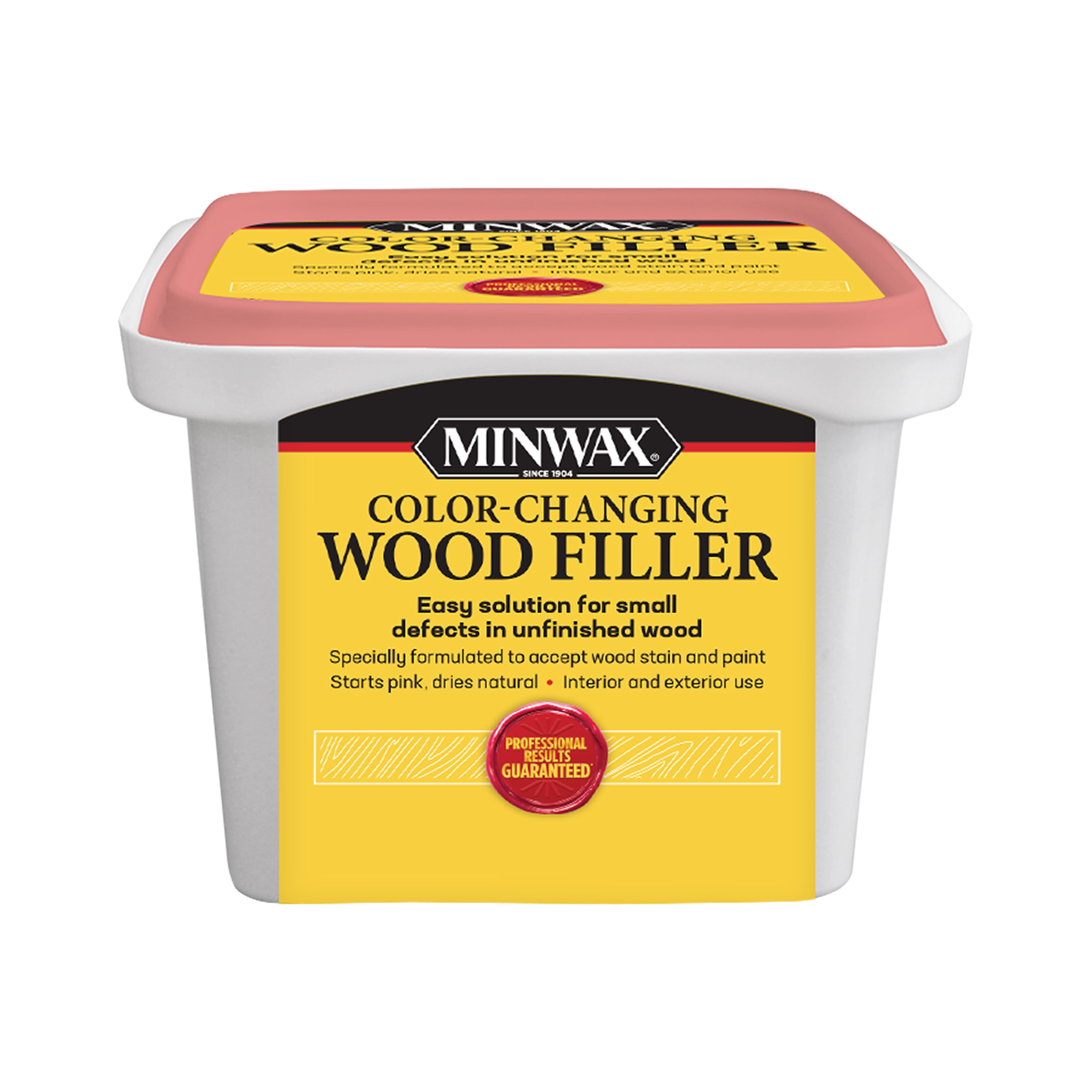 Minwax Color Changing Wood Filler, Natural, Stainable, 16 oz, 1pc ...