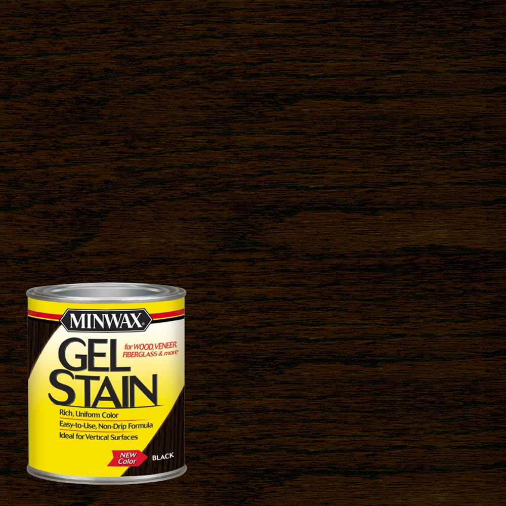 Minwax Wood Colored Gel Stain, Black, 1 Quart for Interior & Exterior ...