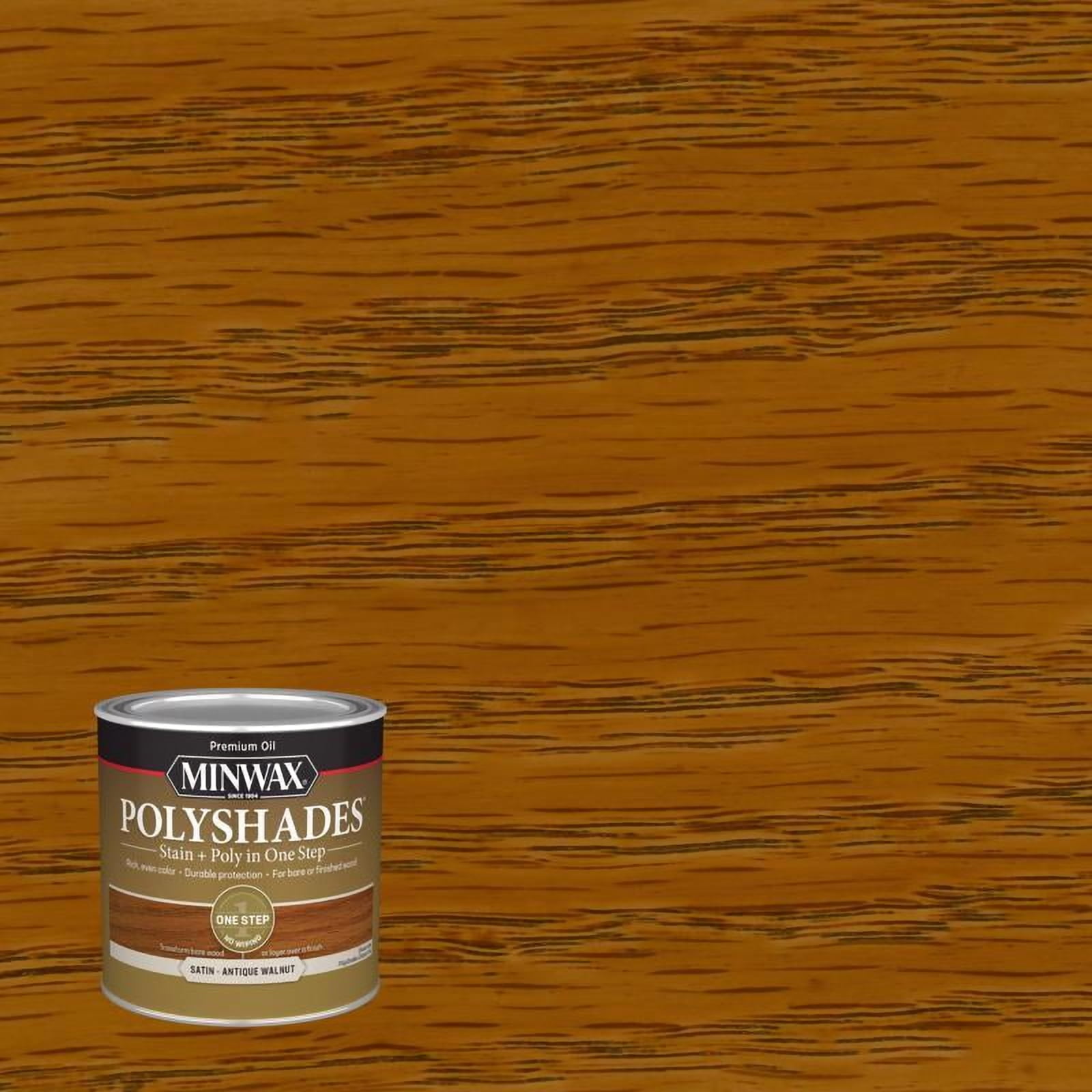 Minwax® PolyShades® Antique Walnut, Satin, Half Pint - Walmart.com