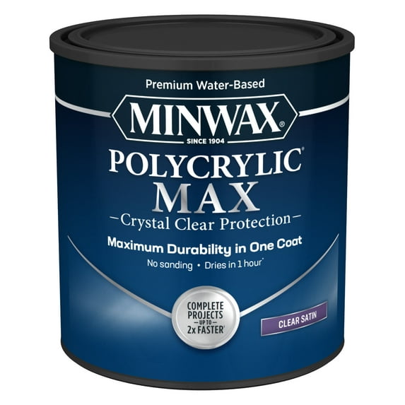 Minwax Polycrylic Max, Satin, Clear, 1 Quart - Walmart.com
