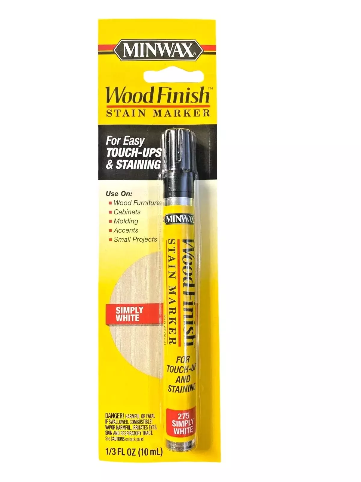 Minwax Wood Finish Stain Marker, Simply White 275, 1/3 fl oz for Wood ...
