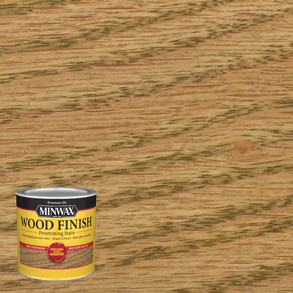Minwax Wood Finish, Weathered Oak Stain, Penetrating Grain Finish, 1/2 ...