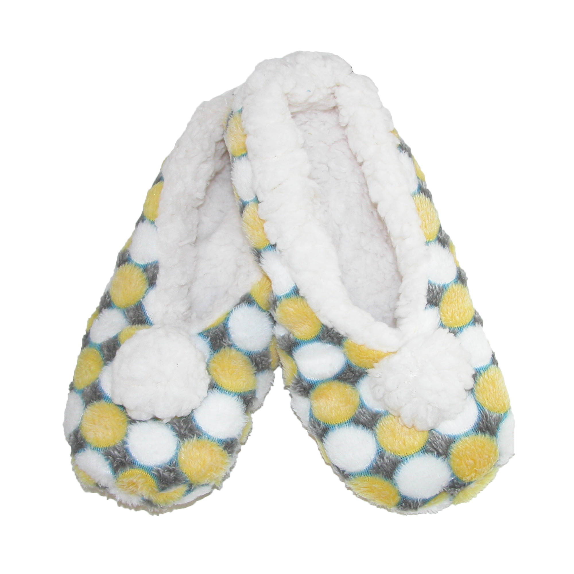 Minx NY Women's Super Fuzzy Dotz Slippers with Poms - Walmart.com