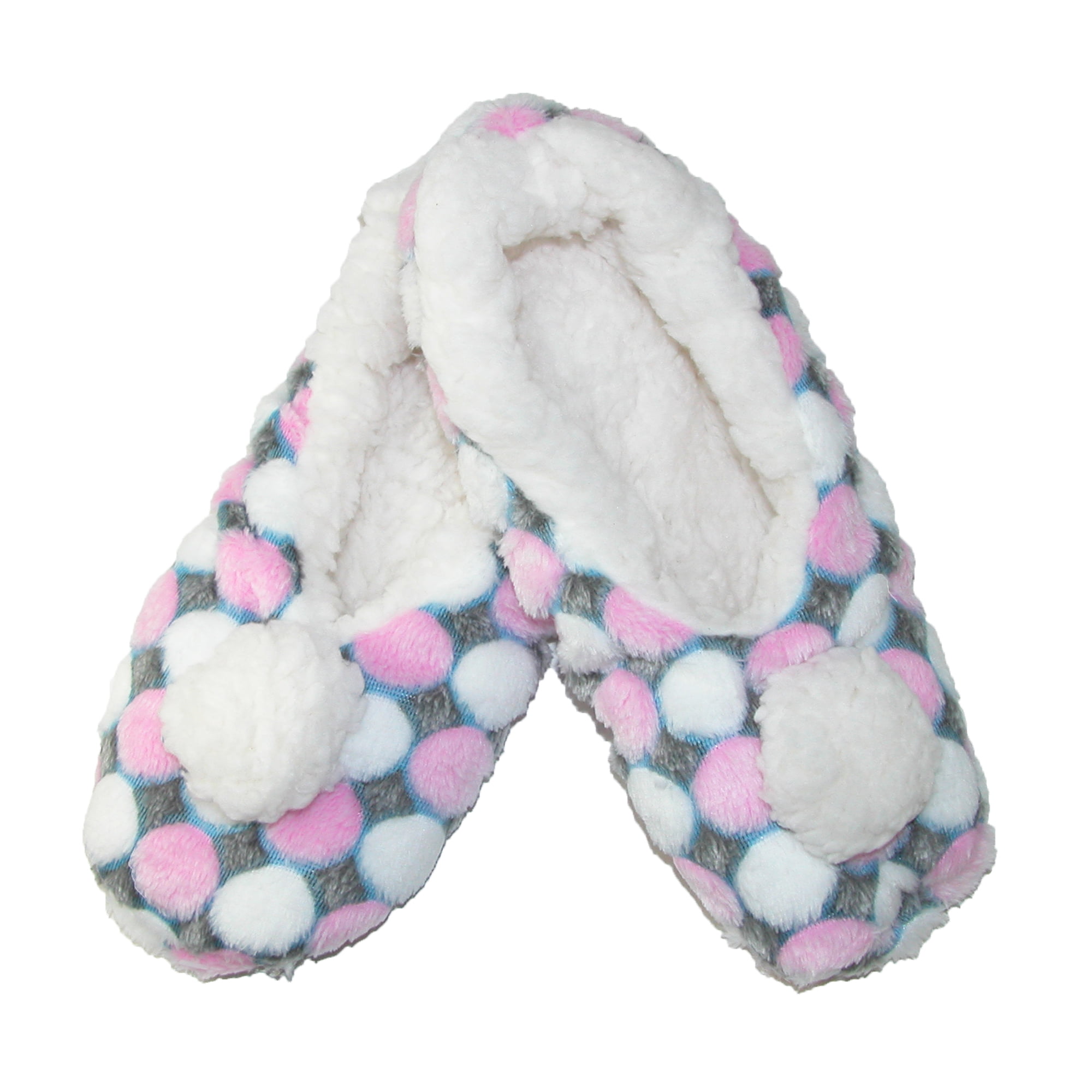 Minx NY Women's Super Fuzzy Dotz Slippers with Poms - Walmart.com