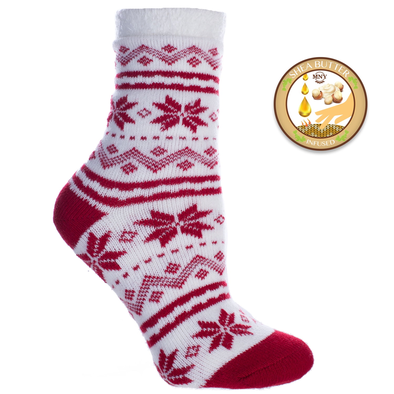 MinxNY Women's Double Layer Shea Butter Infused Slipper Socks ...
