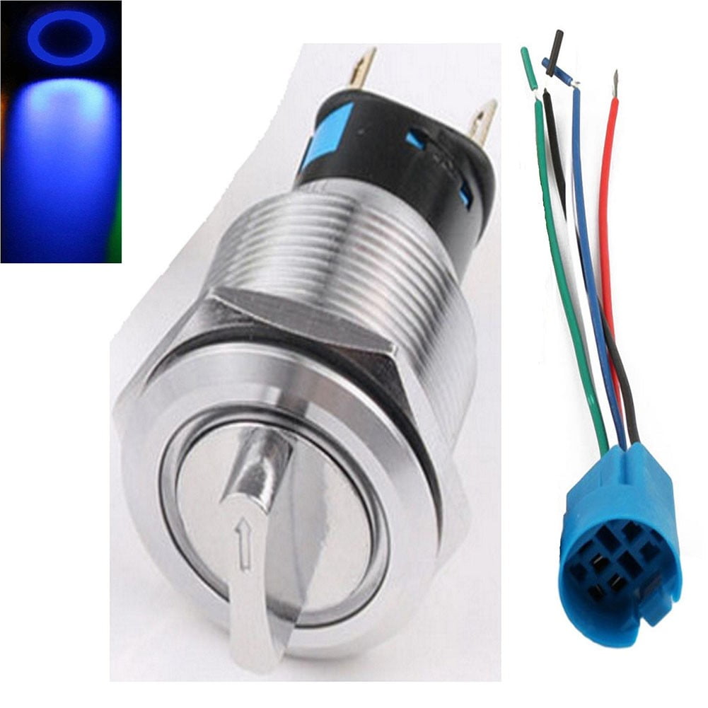 Minxio 19mm Selector Rotary Switch Latching 3 Positions 2NO 2NC 12-24V ...