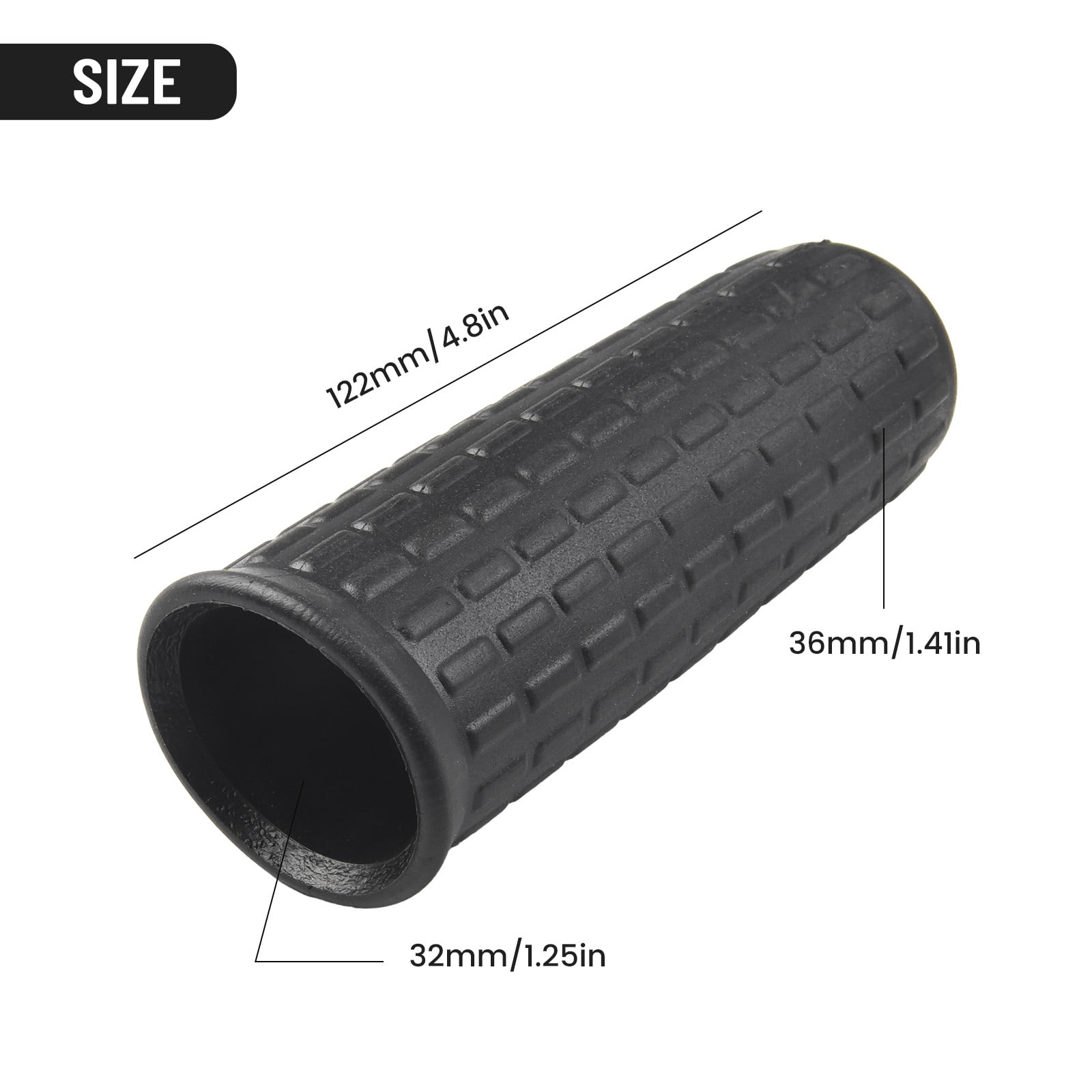 Minxio 2Pcs Wheelbarrow Rubber Handles, Round Tubes Black Replacement ...
