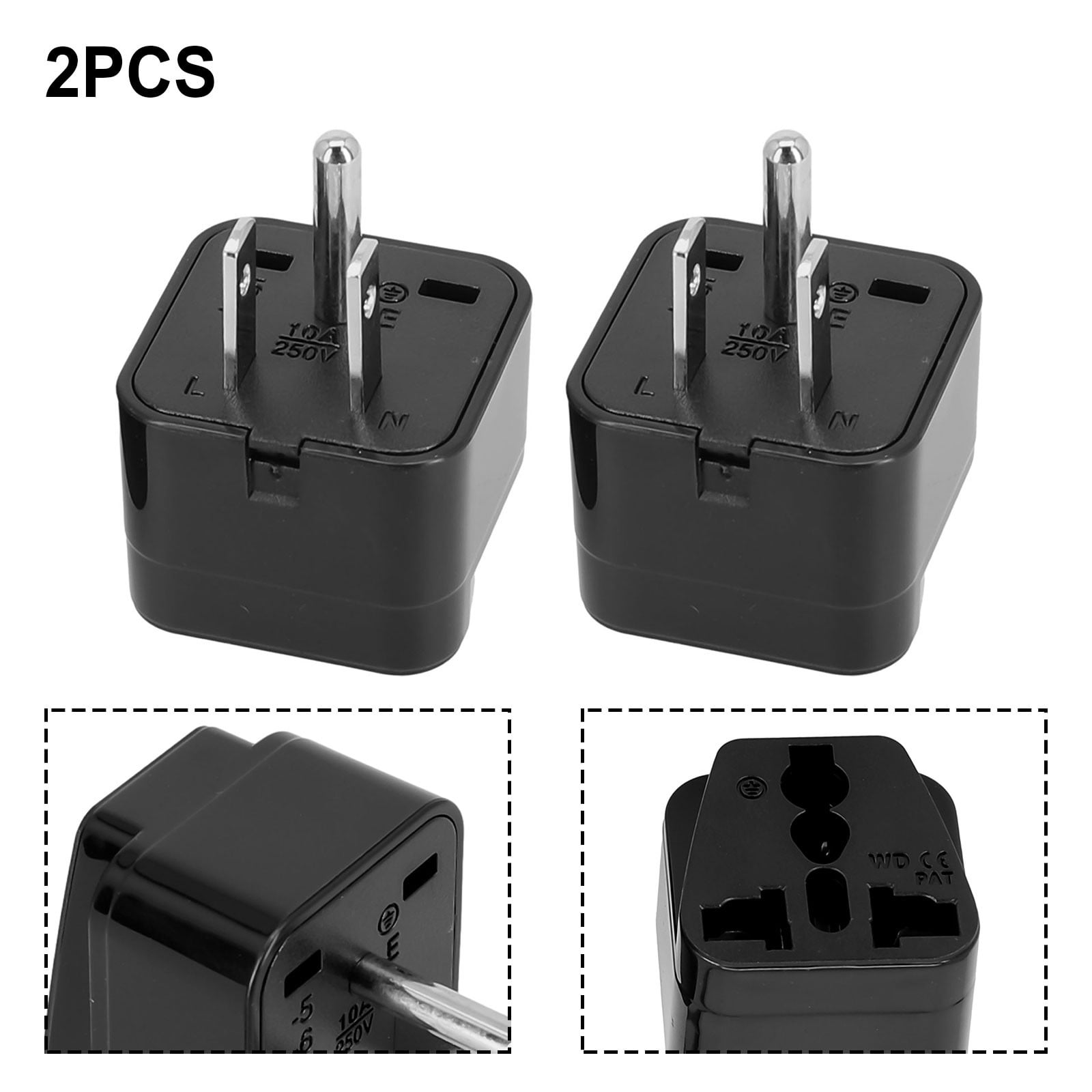 Minxio 2x U S Travel Plug Adapter, to America Power Converter Socket ...