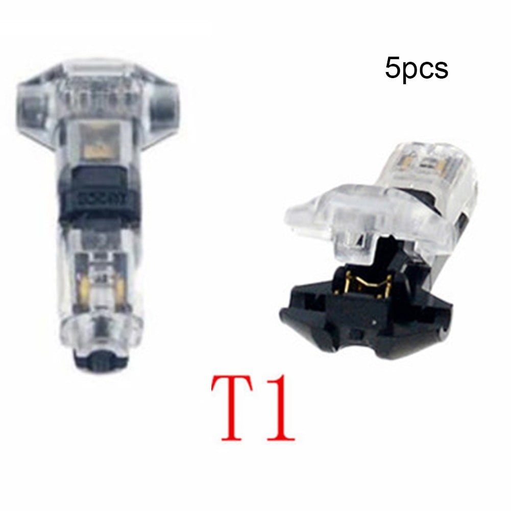 Minxio 5X 2 Pin Compact Wire Junction Connector Tee Conductor Terminal ...