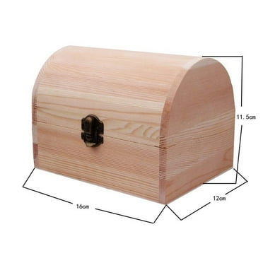 Mini Wood Craft Box 3.5 Inch, Unfinished, Hinged Lid and Magnetic ...